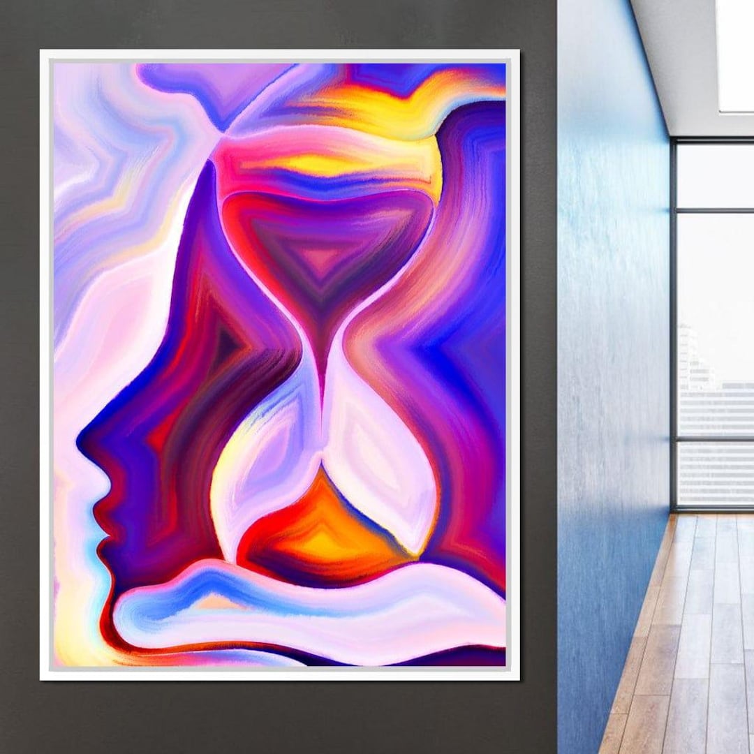 Time Consciousness: Surreal Modern Wall Art | Abstract Faces ...