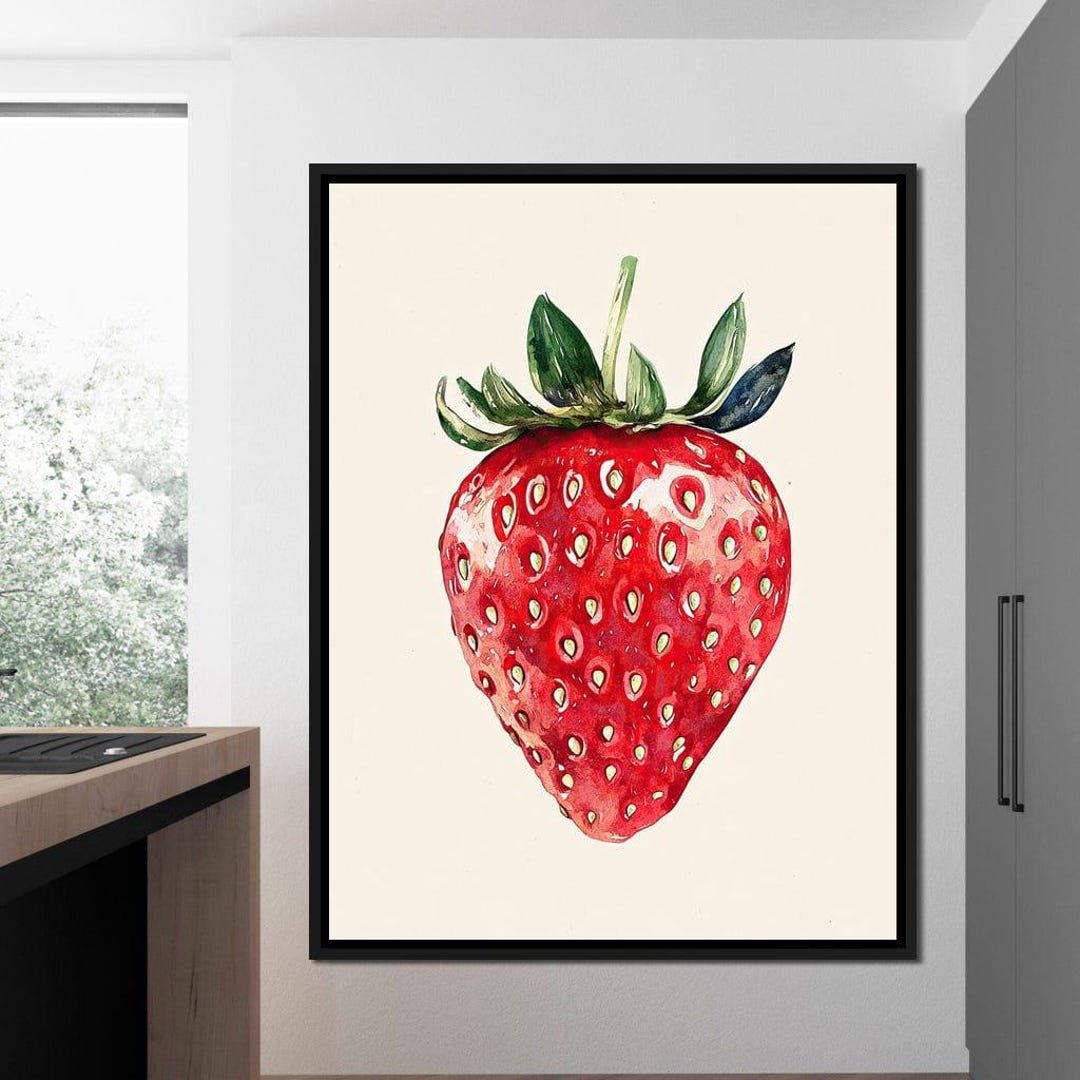 Berry Delight: Fresh Strawberry Art | Botanical Home Decor | Kitchen ...