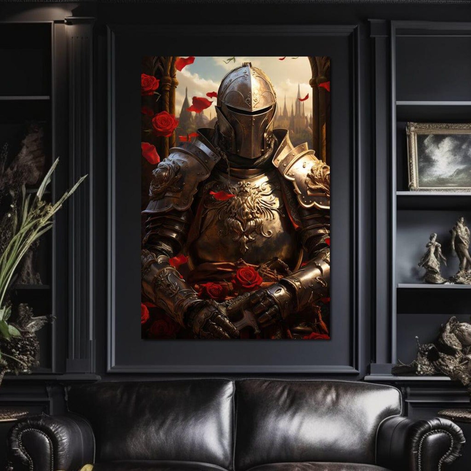 Rose Knights Golden Templar Armor: Knight in Golden Armor & Red Rose ...