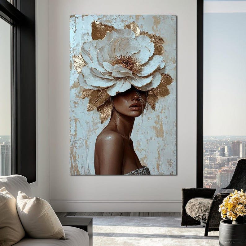 Golden Blossom Radiance - Cole Williams | Floral Wall Art | Modern Home ...