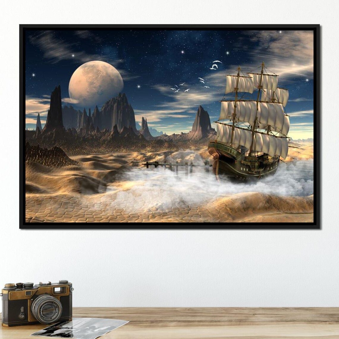 Fantasy Sea: Nautical Scene | Sailing Ship | Cosmic Ocean | Surreal ...