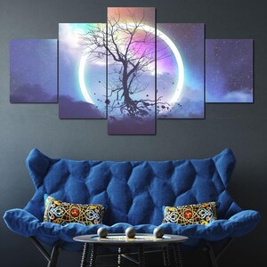 Astral Tree: Cosmic Art Fantasy Landscape Starry Sky Home Decor ...