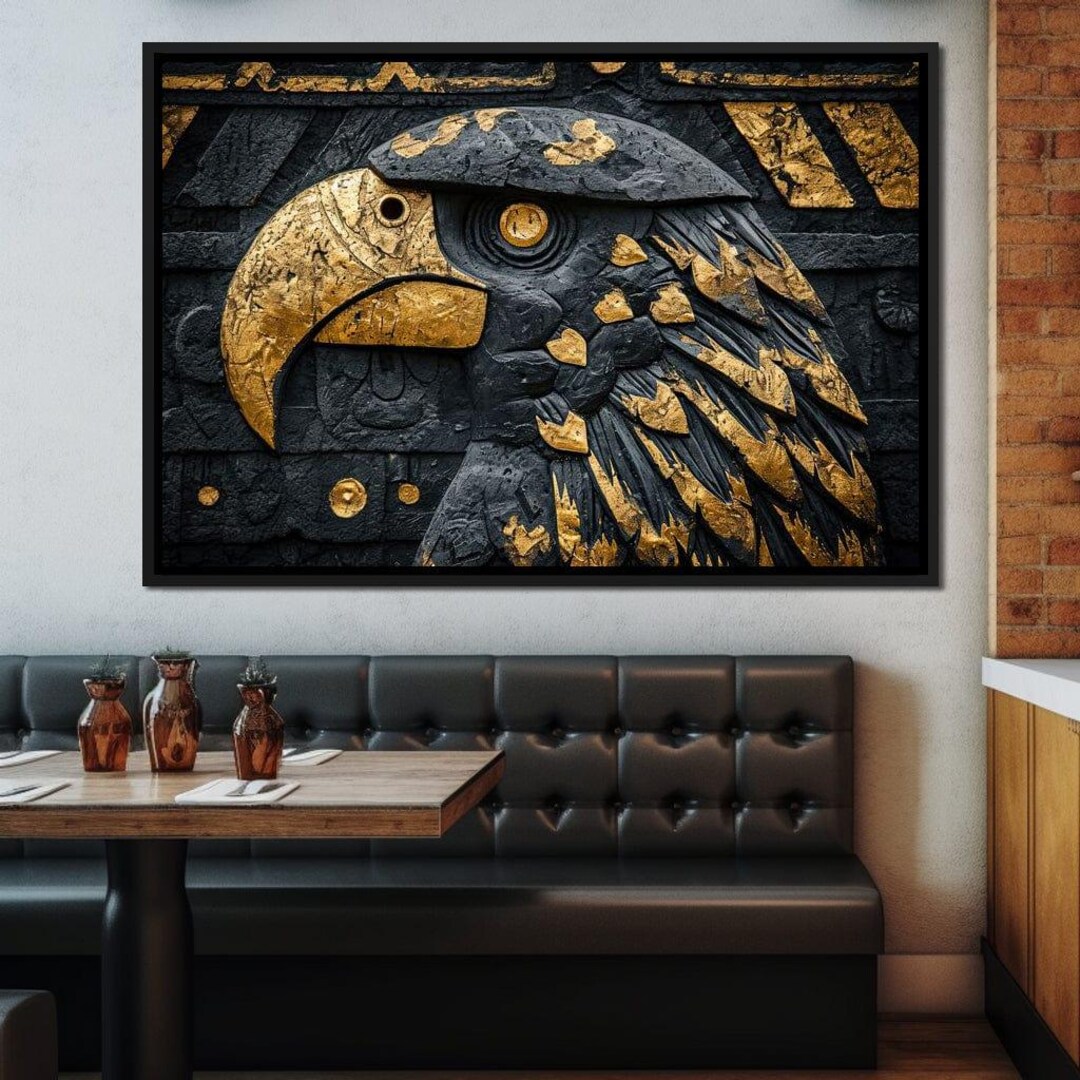 Aztec Gold Raven Mystique: Mystical Bird Home Decor Aztec Raven Wall ...