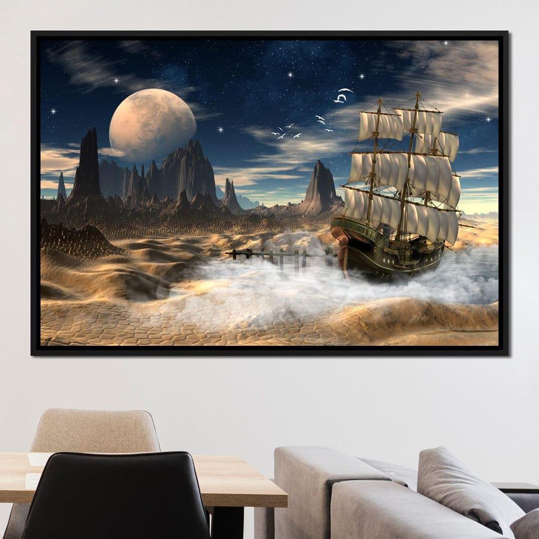 Fantasy Sea: Nautical Scene | Sailing Ship | Cosmic Ocean | Surreal ...