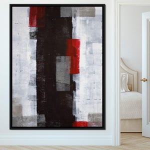 Grey & Red Abstract Art Painting | Modern Wall Decor | Bold Canvas ...