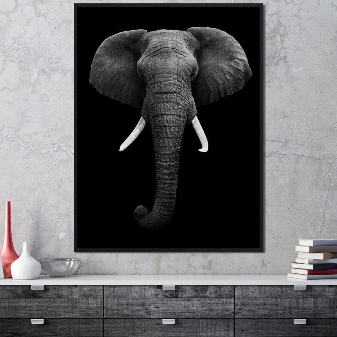 Black and White Elephant Face | Wildlife Wall Art | Animal Photography ...