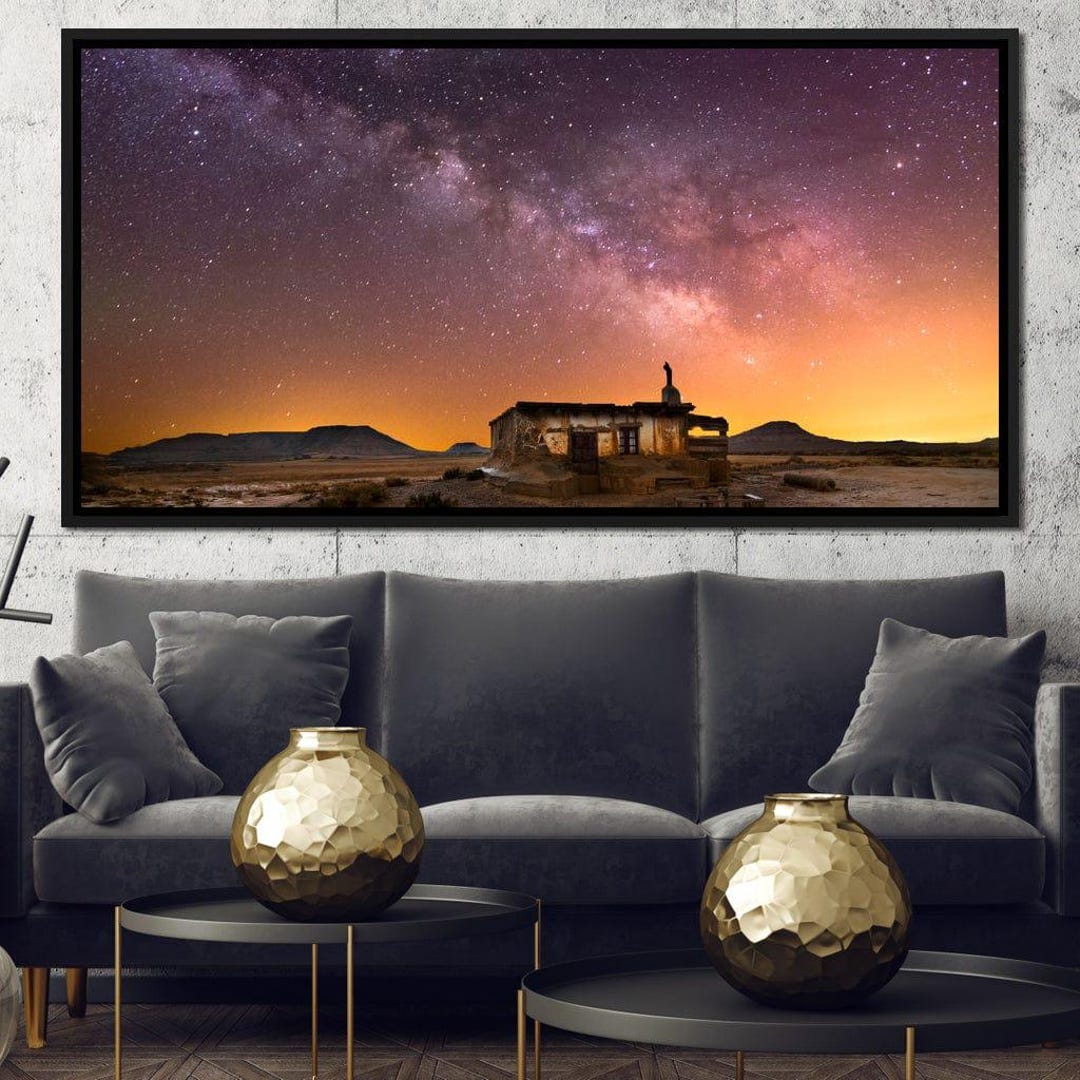 Shepherd Hut Desert Night: Starry Night Art | Milky Way Print | Rustic ...