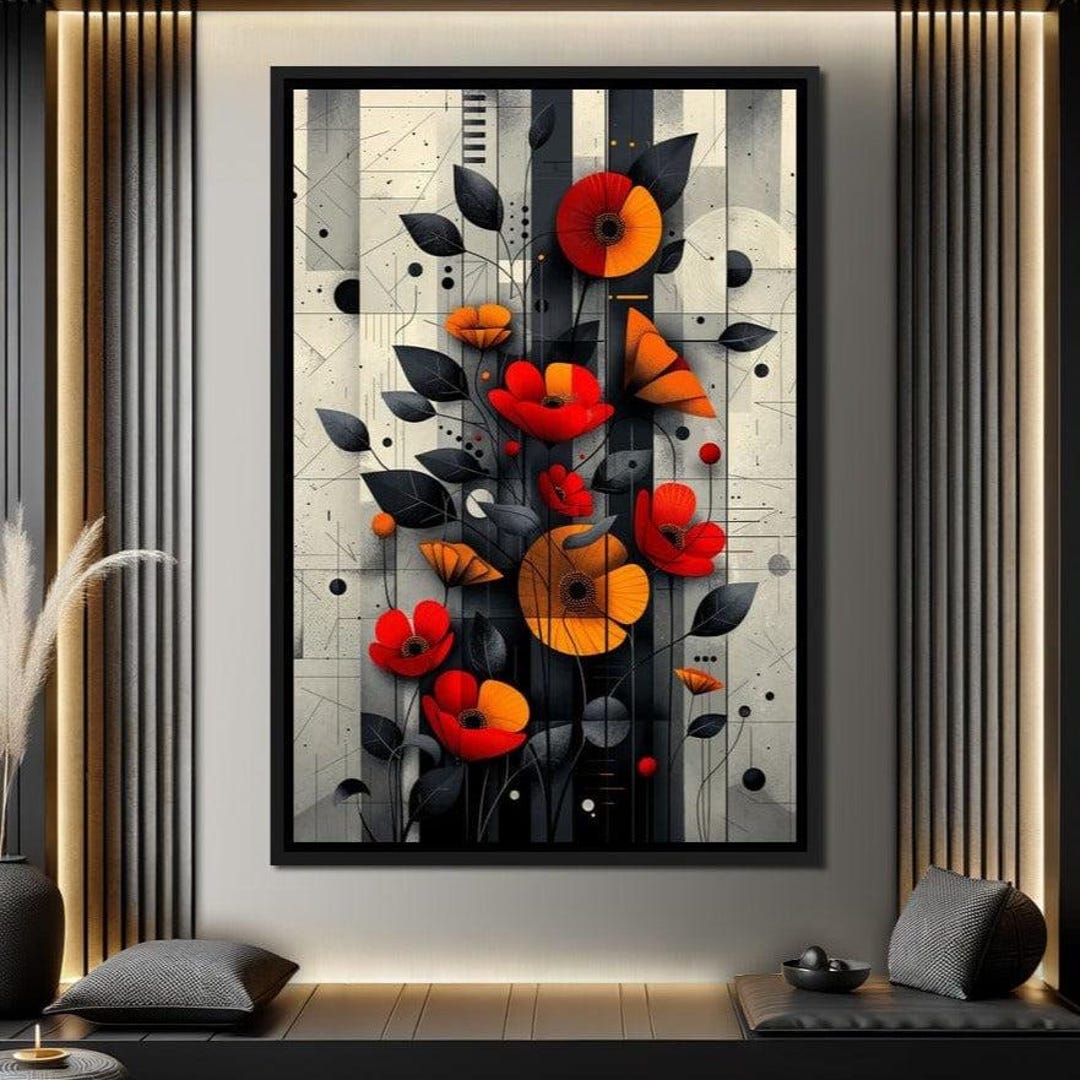 Geometric Floral Patterns: Colorful Modern Wall Decor | Abstract Home ...