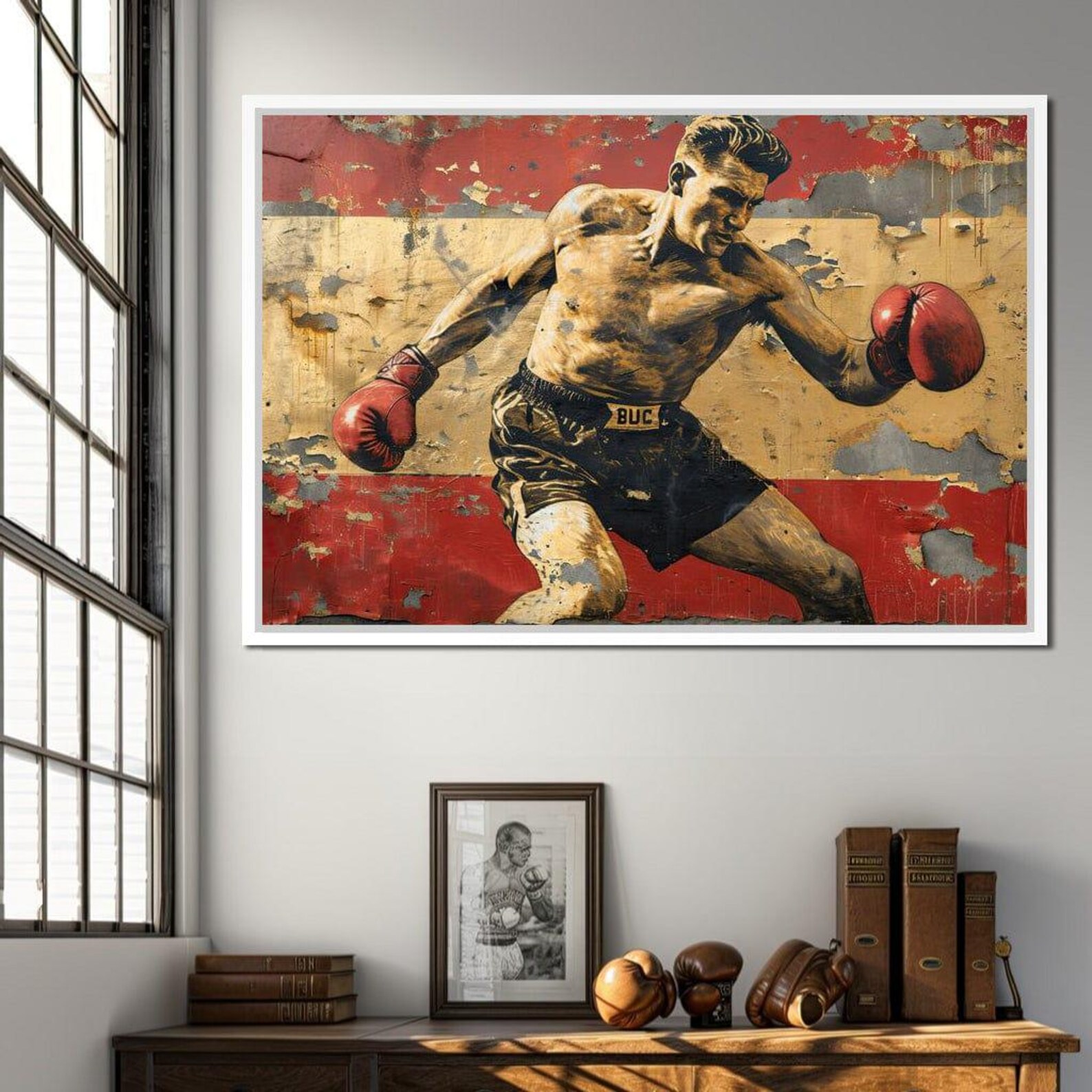 Vintage Boxing Legend: Retro Boxer Canvas | Antique Boxing Art | Sports ...