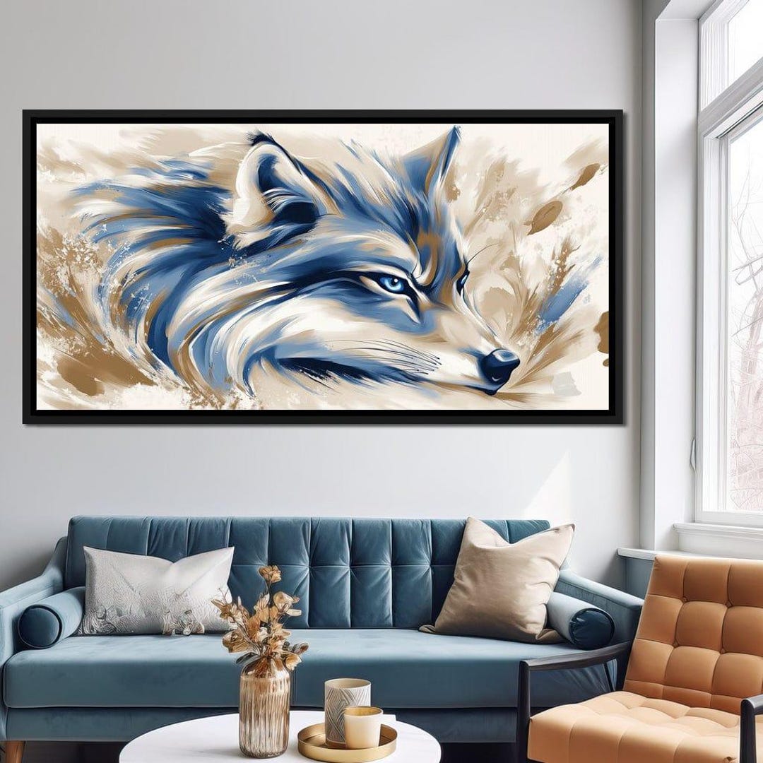 Majestic Wolf Wilderness: Blue Wolf Art | Nature Painting | Animal Home ...