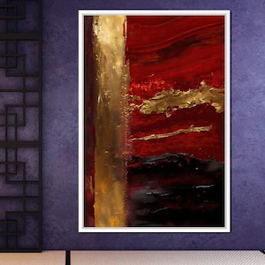 The Lush Layers Collection: Dark Red & Gold 04 Wall Art | Modern Home ...