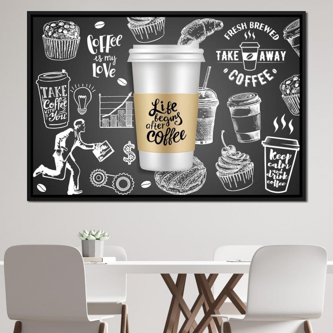 Essential Coffee: Fun Coffee Print | Kitchen Wall Art | Modern Cafe ...