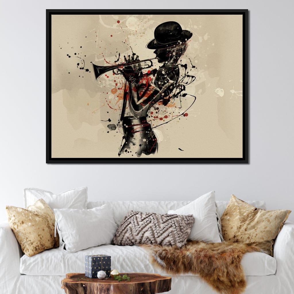 Trumpeter: Jazz Decor | Music Wall Art | Abstract Painting | Vibrant ...