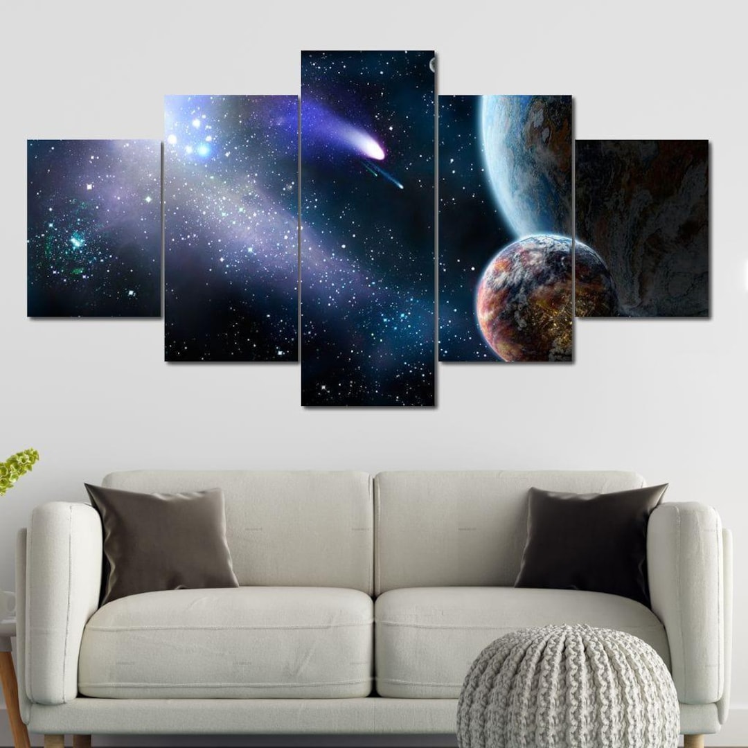 Space Motion: Multi-panel Space Wall Art | Galaxy Print | Sci-fi Home ...