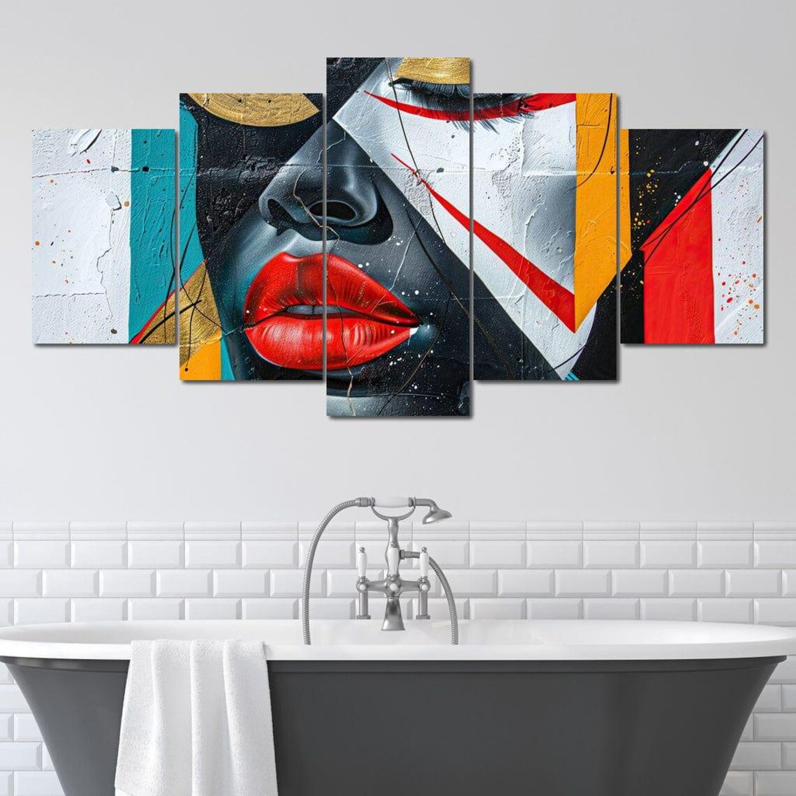 Spectral Sights Unveiled: Modern Art Colorful Portrait Geometric Design ...