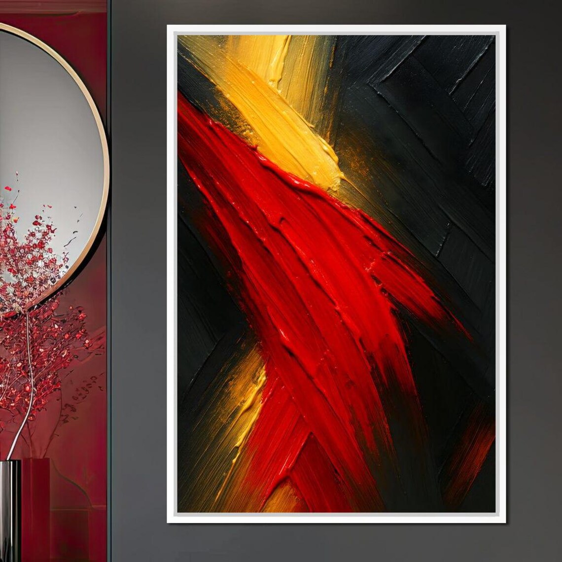 Fiery Fusion of Passion: Energetic Home Decor | Bold Abstract Art ...