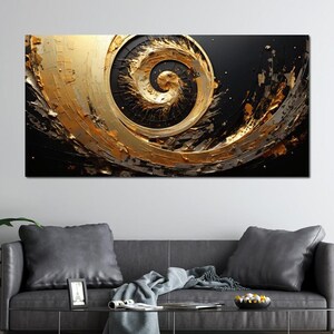 Abyssal Gold Vortex - Tanni Cylon: Abstract Spirals | Elegant Black and ...