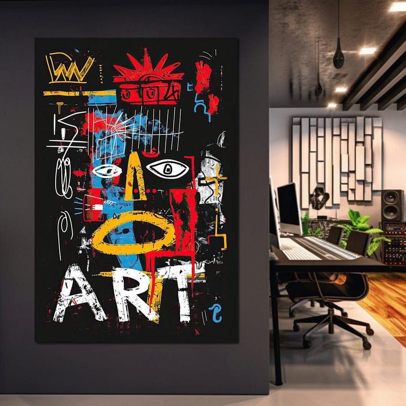 Urban Dreamscape Melody: Graffiti Inspired Wall Art Bold Modern Art Canvas Print Colorful Urban ...