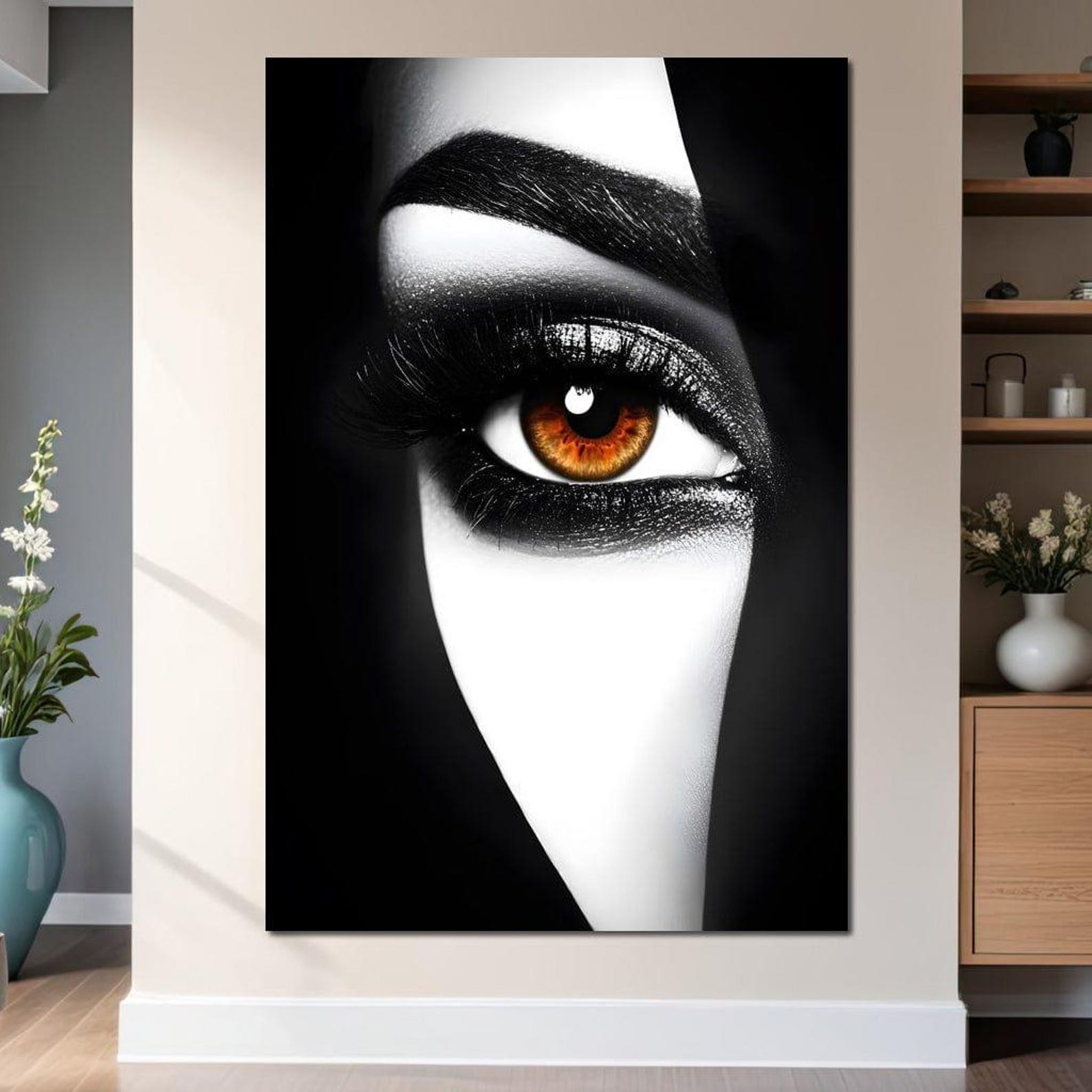Eclipse of the Fiery Eye: Black and White Art | Mystical Home Decor ...