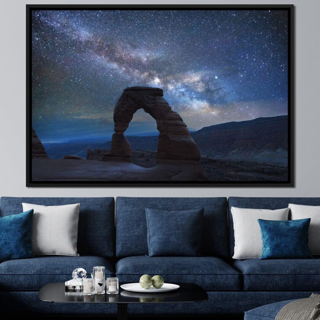 Arch Under the Milky Way: Cosmic Landscape Art | Night Sky Decor ...