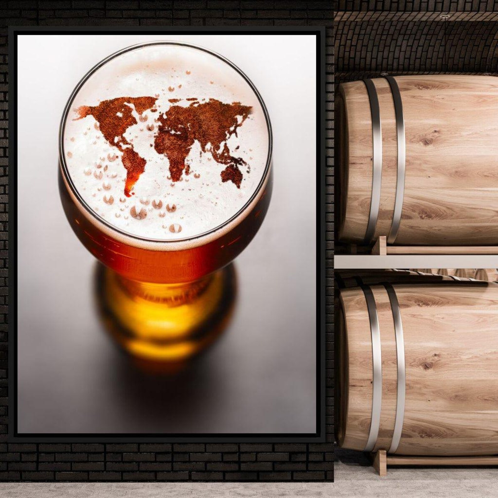 World Map Beer: Home Decor Wall Art Print | Beer Lover Gift | Vintage ...