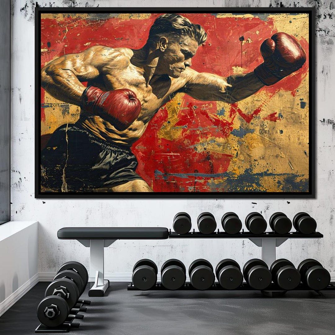 Fury of the Ring: Boxing Wall Art Vintage Punch Combat Sport Decor ...