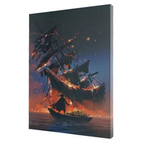 Stealing the Treasure: Pirate Ship Art | Sea Adventure | Nautical Decor ...