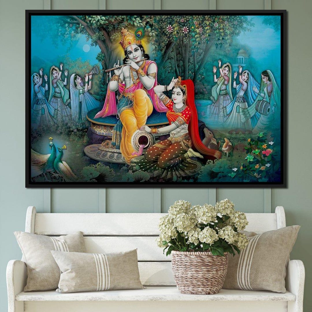 Radha & Krishna Love Tree: Indian Art | Hindu Gods | Spiritual Love ...