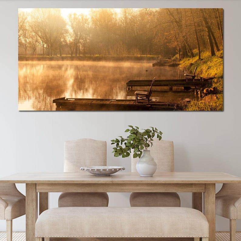 Relaxing Lake: Serene Home Decor | Waterfront Nature Art | Tranquil ...