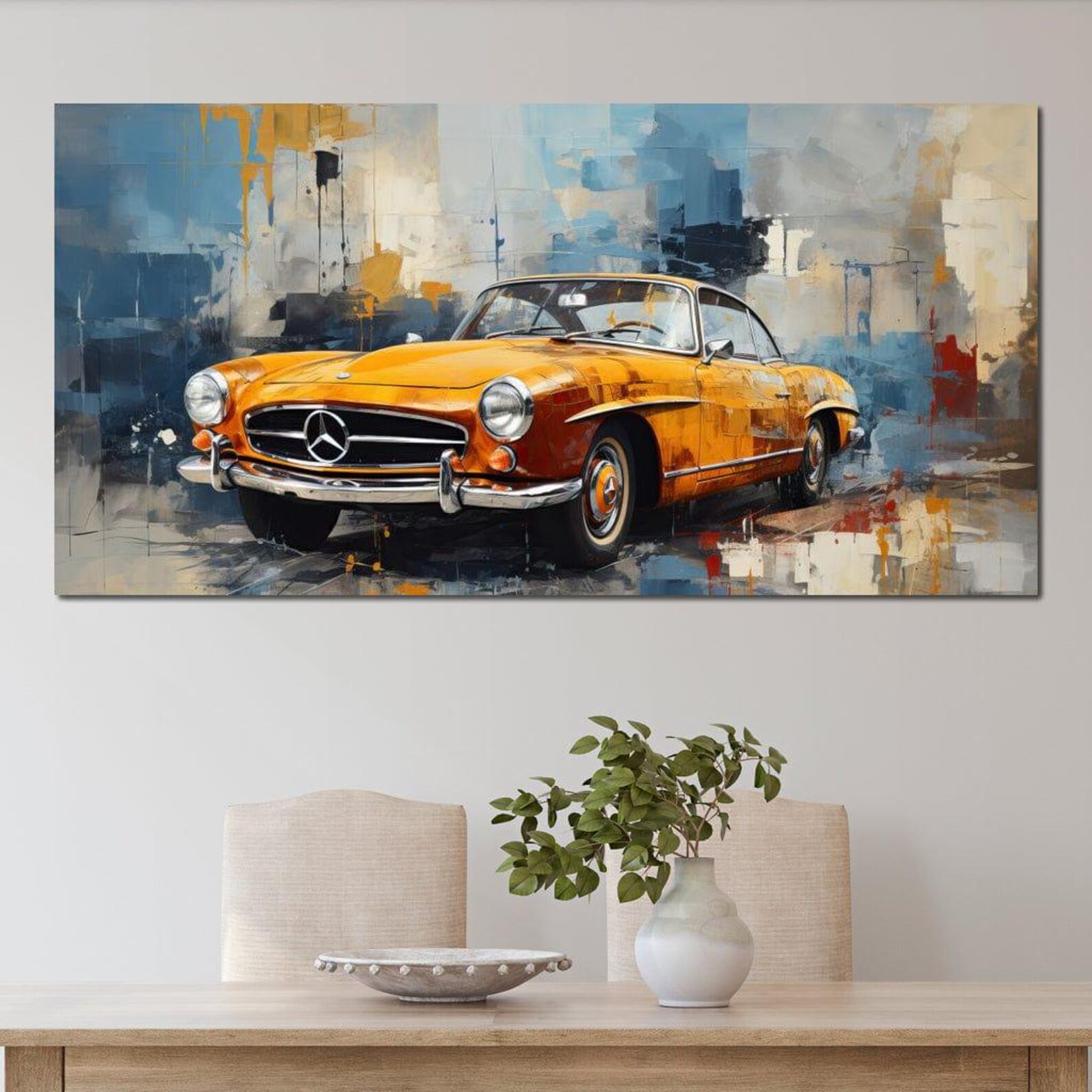 Retro Golden Classics: Vintage Car Wall Art | Stylish Home Decor ...