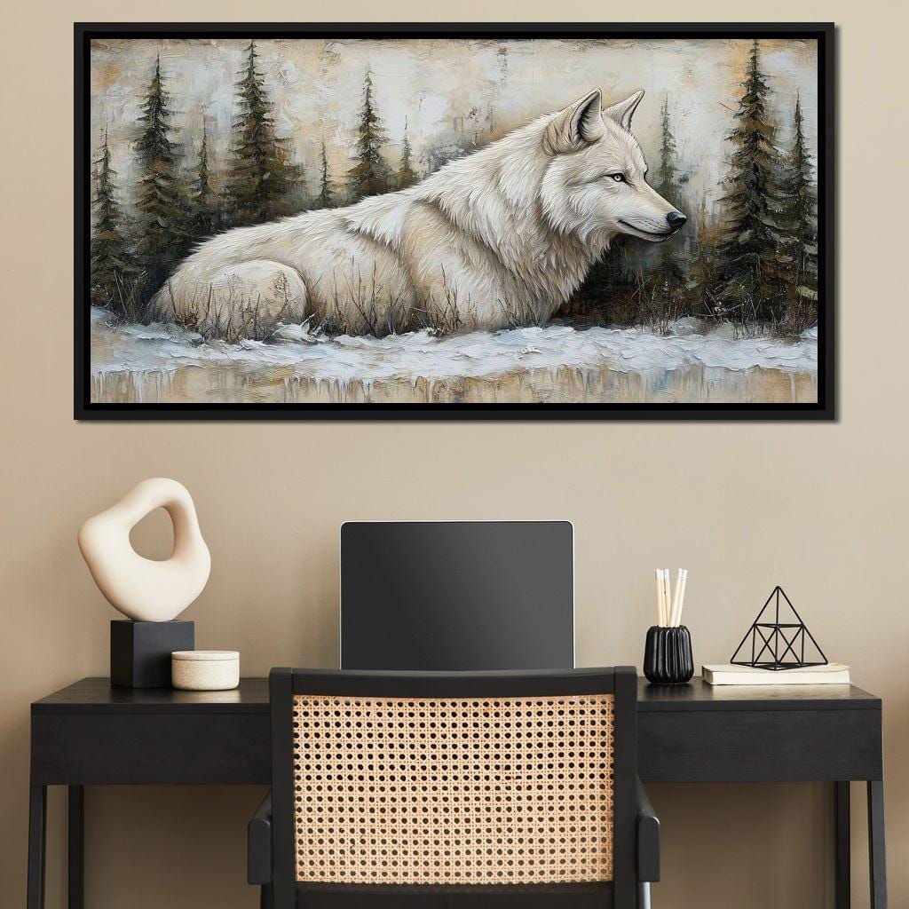 Silent Sentinel of the Pines: Majestic Wolf Canvas Nature & Wildlife ...
