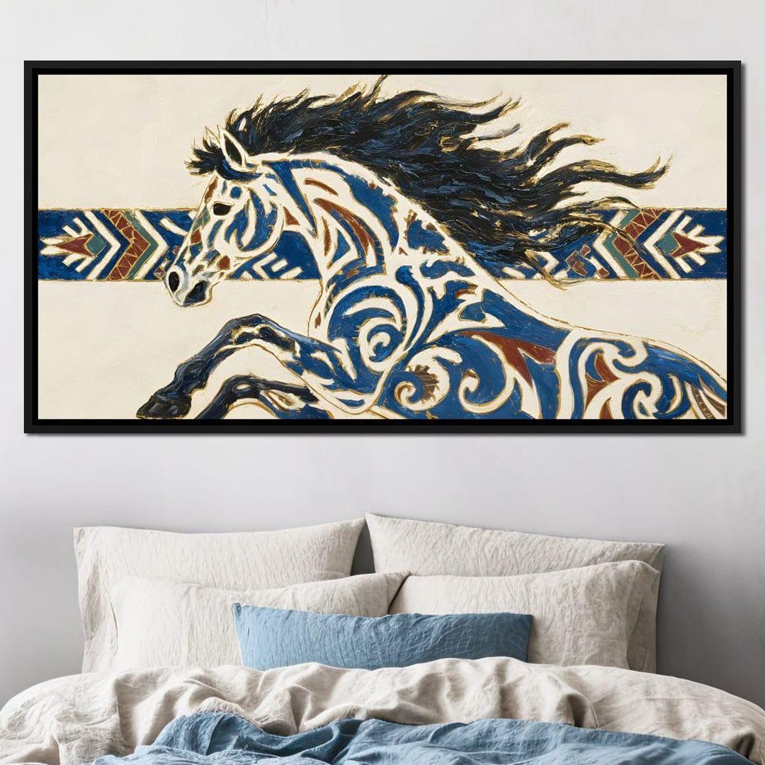 Galloping Spirit Journey: Equine Home Decor | Abstract Horse Art | Wild ...