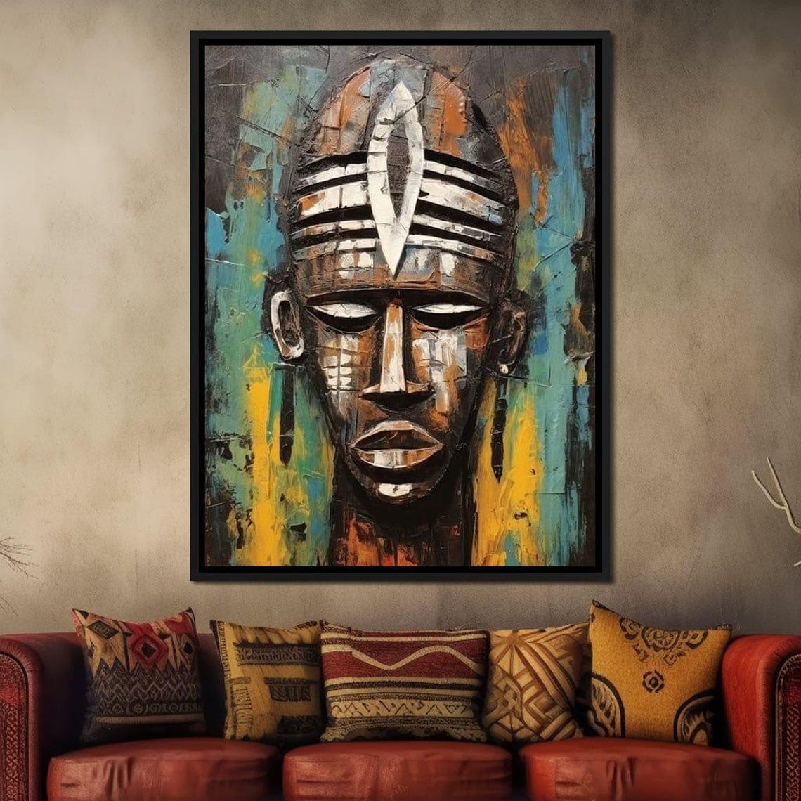 Tribal Mask 18 - Sakeem Gibbs | African Wall Art | Handpainted Tribal ...