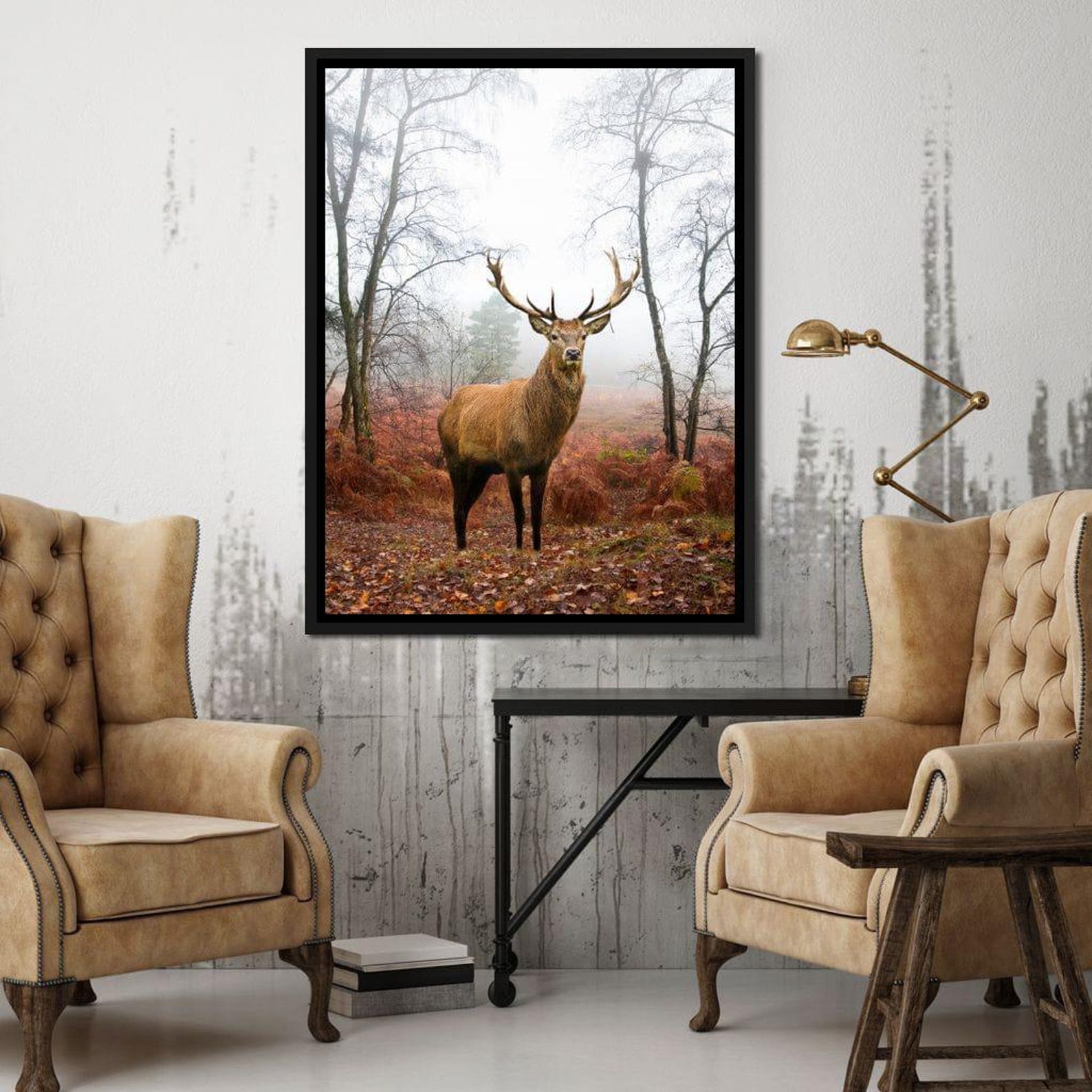 Red Deer Stag: Deer Wall Art | Nature Art | Rustic Decor | Animal ...