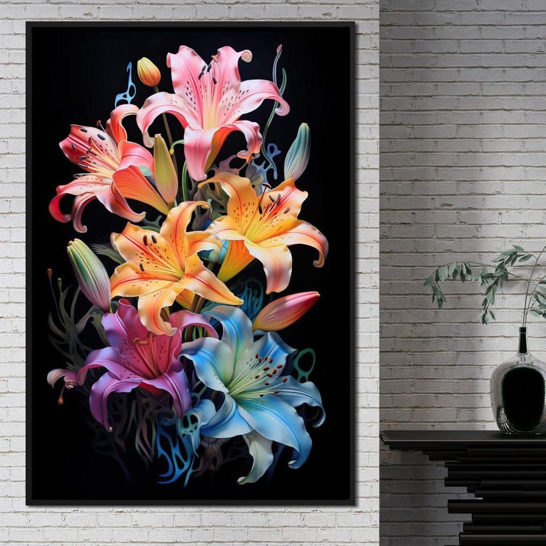 Dazzling Colors in Bloom: Vibrant Flower Wall Art | Colorful Floral ...