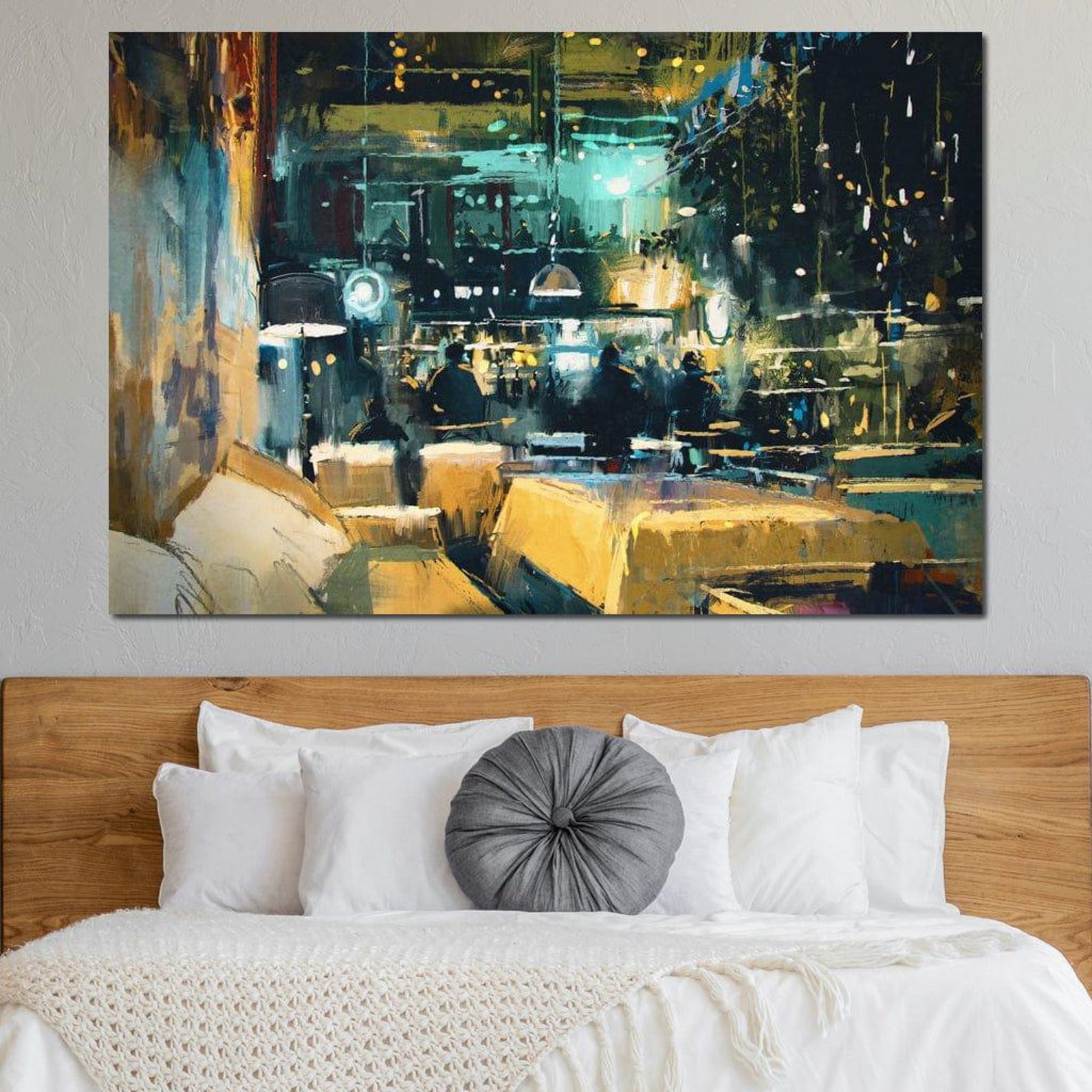 Cozy Restaurant: Warm Atmosphere Art | Dining Room Decor | Evening ...