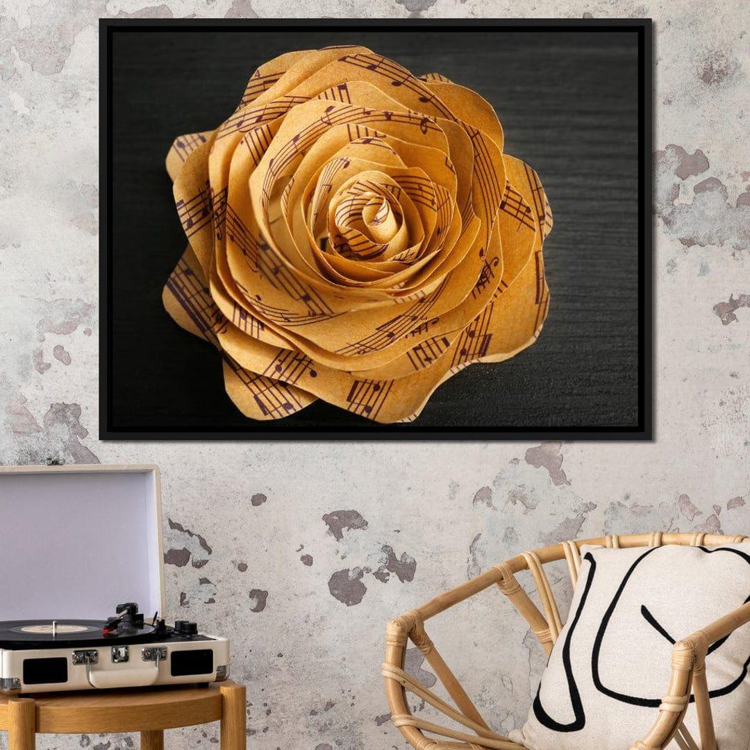 Musical Flower: Music Notes Art | Flower Decor Print | Elegant Black ...