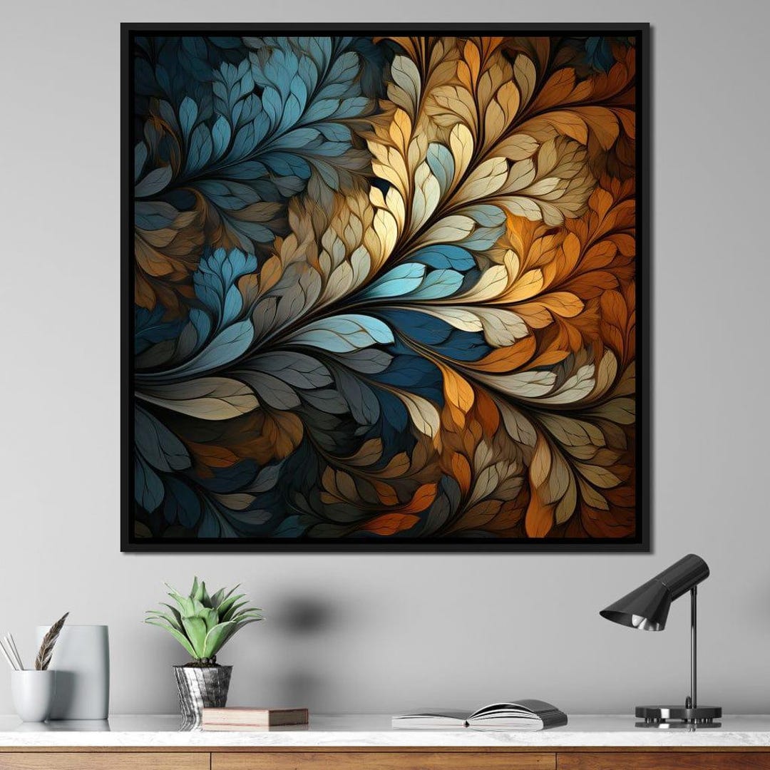 Mosaic Leaf Dreamscape: Colorful Nature Wall Art | Leaf Design | Modern ...