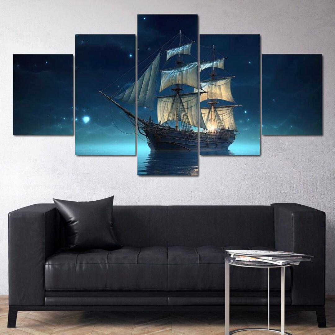 Ethereal Tall Ship: Nautical Home Decor | Ocean Fantasy Art | Tall Ship ...