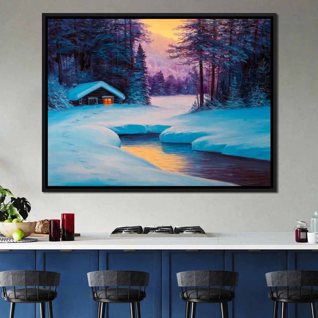 Winter Forest Home: Cozy Cabin | Snowy Landscape | Serene Decor ...