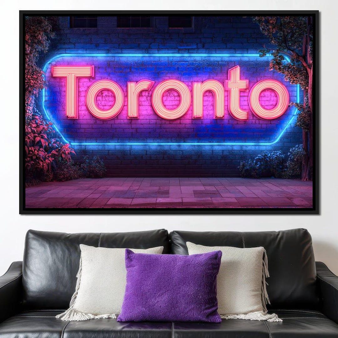 Toronto Neon Nightscape: Urban Wall Art | City Night Home Decor ...