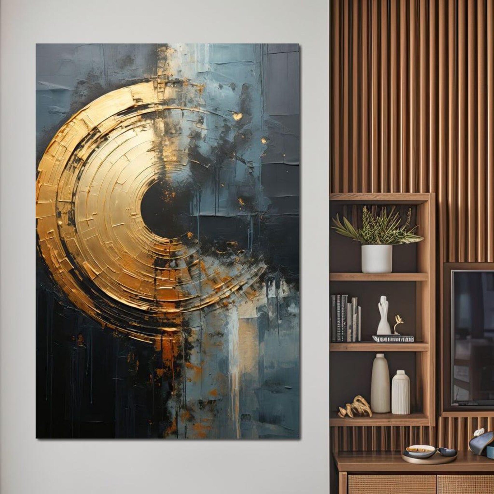 Abyssal Echoes in Gold - Tanni Cylon Canvas Art | Modern Wall Decor ...