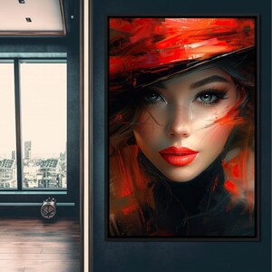 Siren in Rouge Overture | Red Artwork | Abstract Face | Female Portrait ...