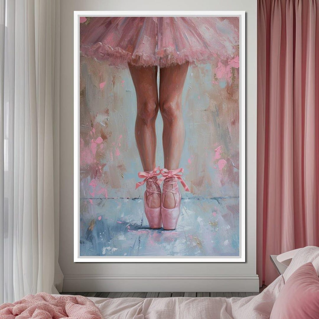 Ballet Dreamscape in Rose Tones: Elegant Ballerina Print | Home Decor ...
