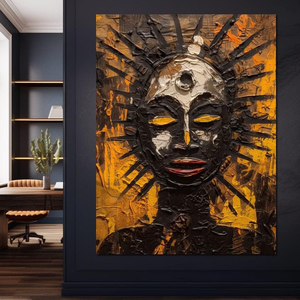 Tribal Mask 03 - Sakeem Gibbs: African Mask Art | Bold Yellow & Black ...