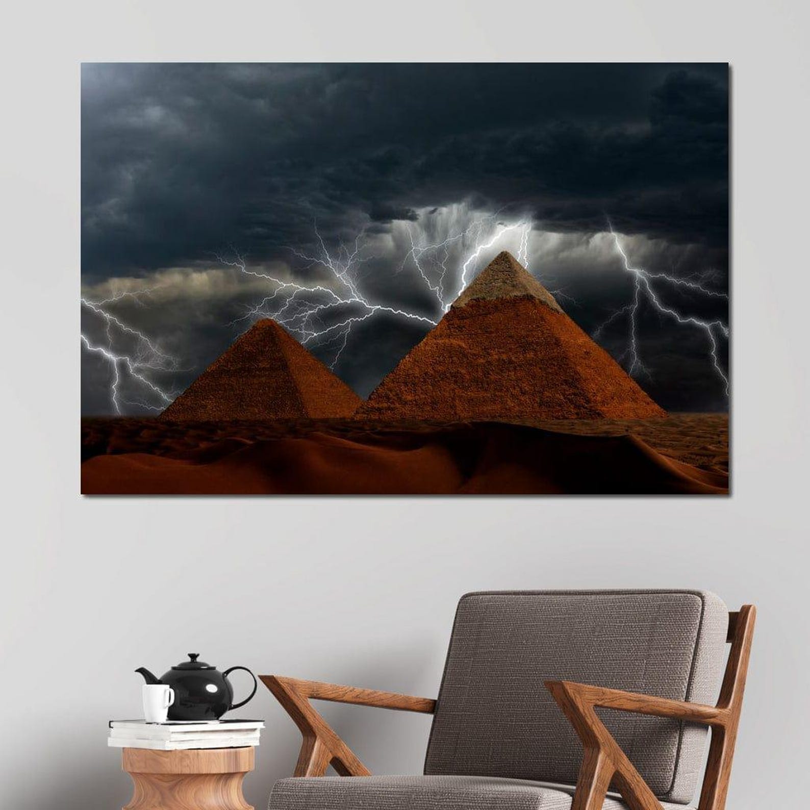 Pyramids of Giza: Historical Wall Art, Desert Landscape, Iconic ...