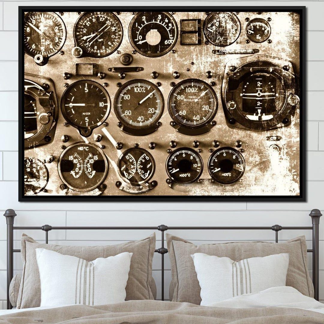 Retro Airplane Instruments | Vintage Aircraft Decor | Pilot Steampunk ...