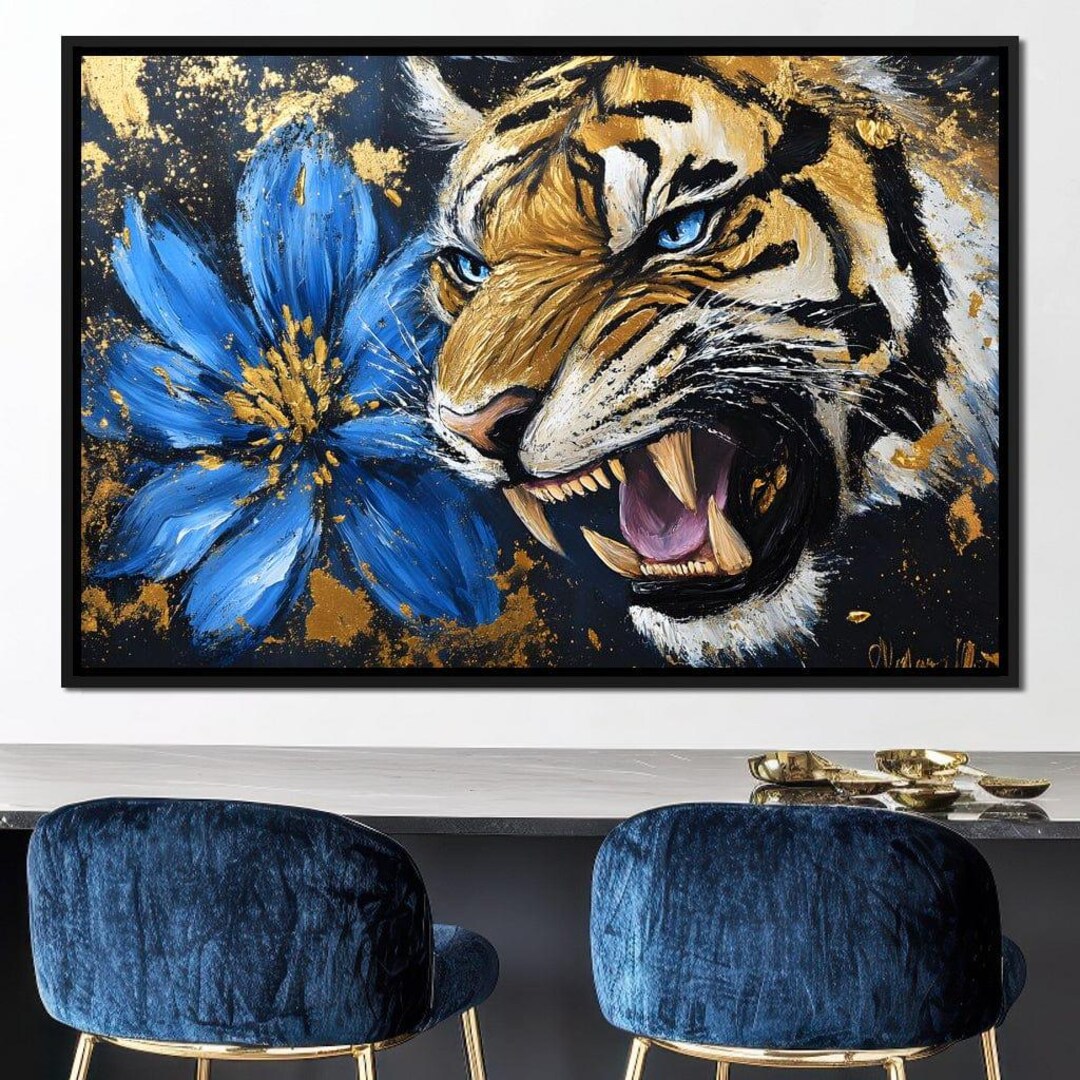 Majestic Soar of the Wild: Tiger Art | Wildlife & Nature | Home Decor ...