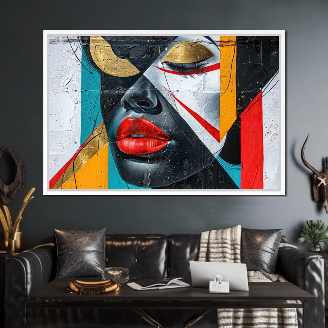 Spectral Sights Unveiled: Modern Art Colorful Portrait Geometric Design ...