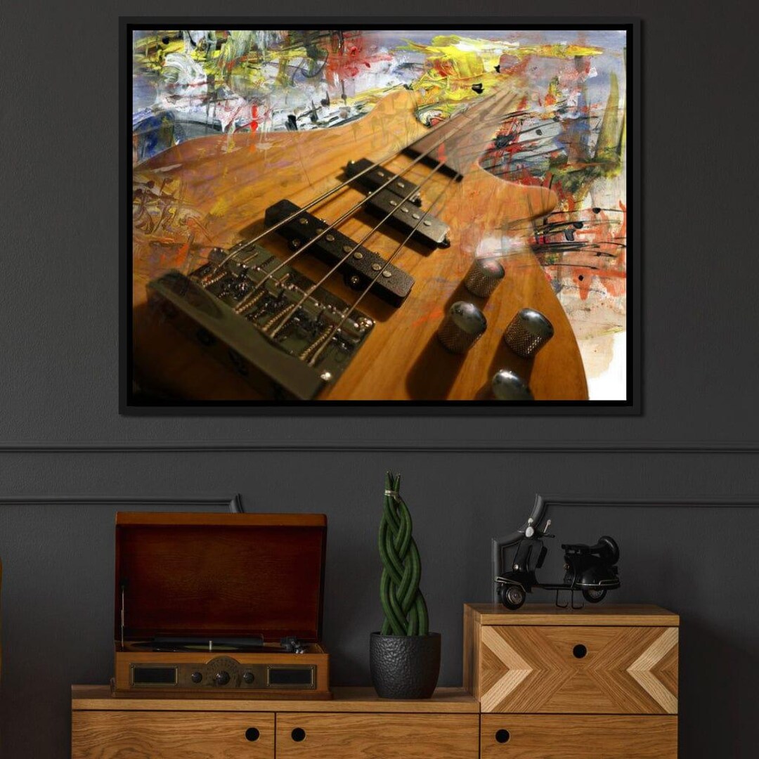 Bass Guitar: Musical Decor | Abstract Art | Jazz | Home Wall Art ...